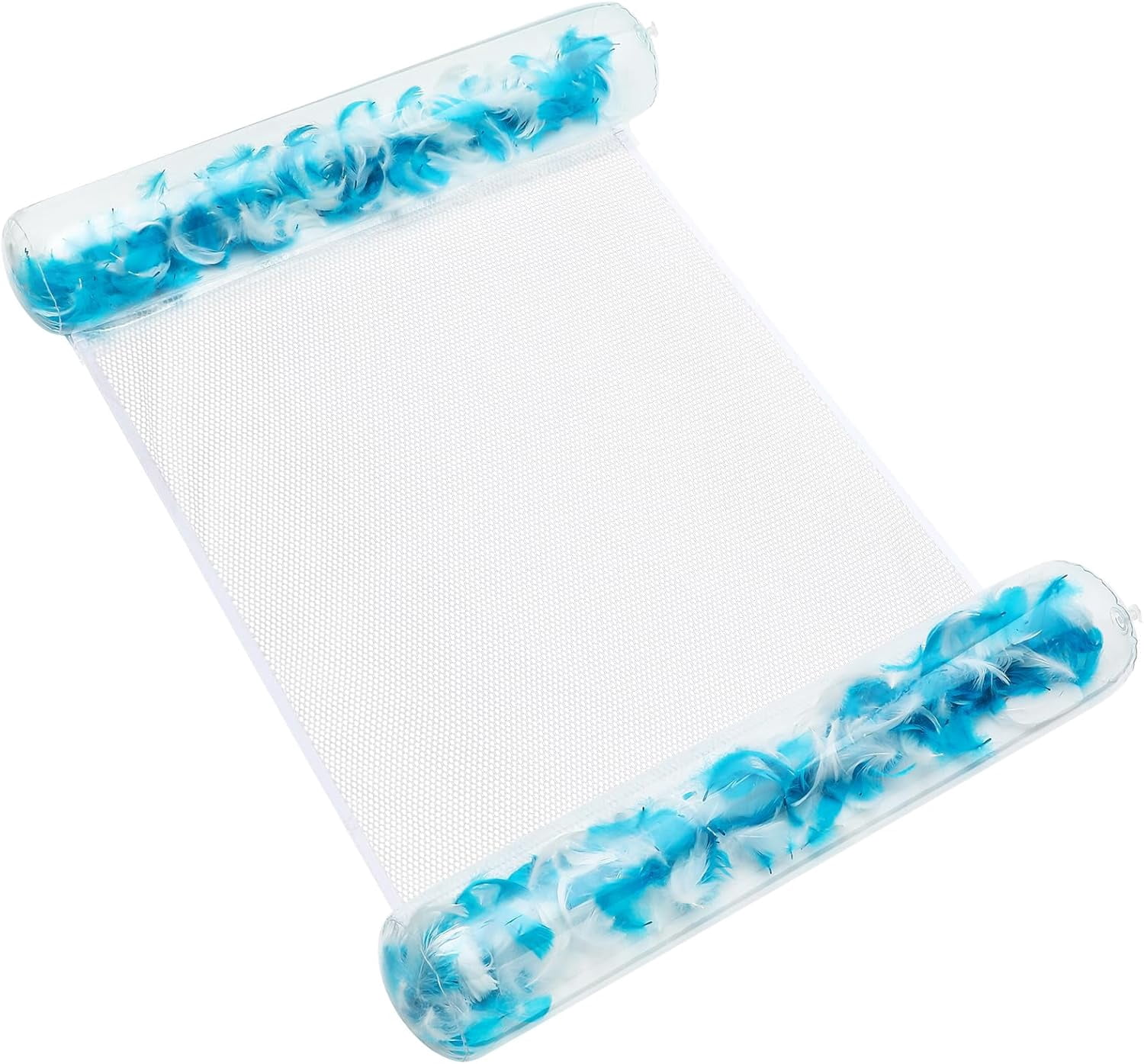 Float and Water Hammock, Summer Clear Pool Tube with Feather, Multi ...