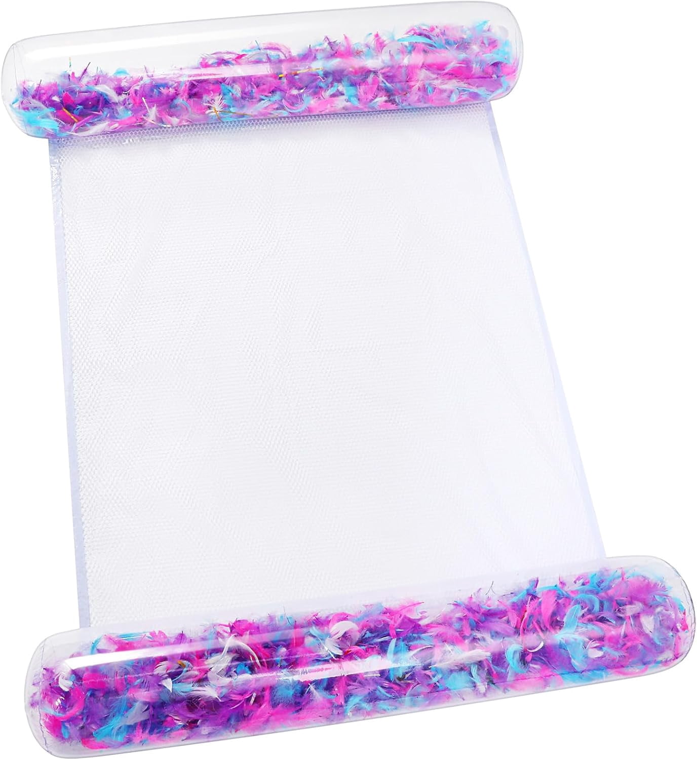 Float and Water Hammock, Summer Clear Pool Tube with Feather, Multi ...