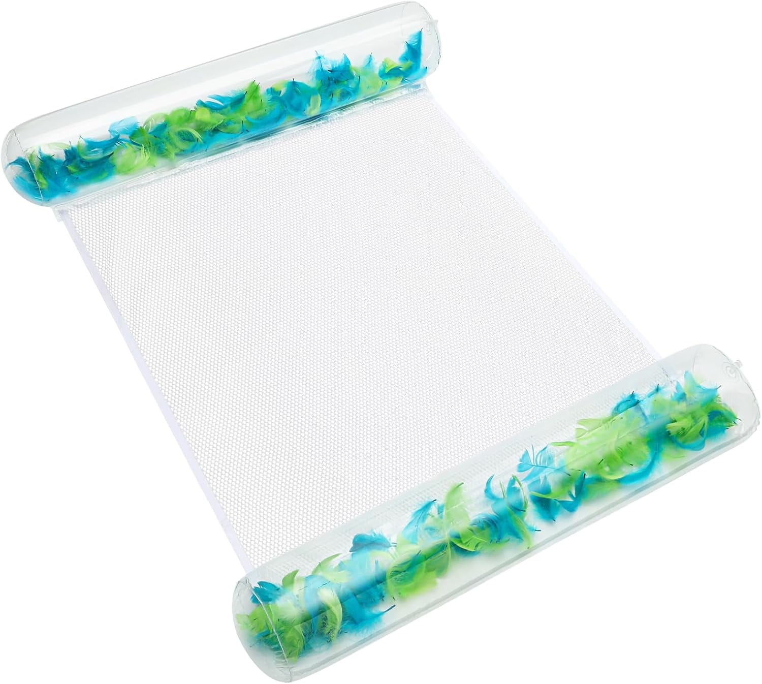 Float and Water Hammock, Summer Clear Pool Tube with Feather, Multi ...
