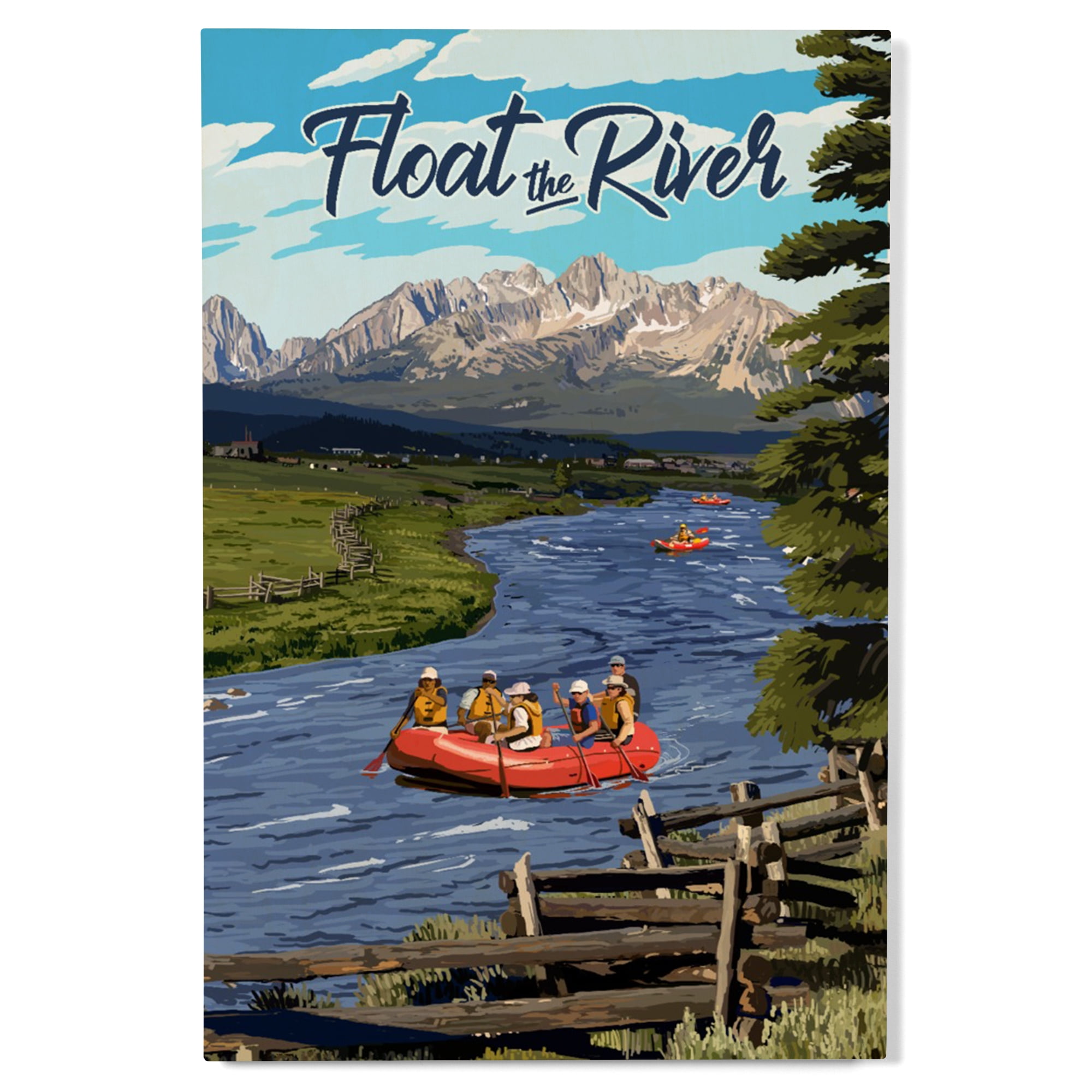 Float the River, Rafters on River Birch Wood Wall Sign (12x18 Rustic ...