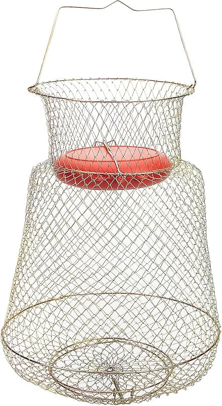 Floatable Galvanized Steel Wire Fish Basket, Collapsible Floatable Wire ...