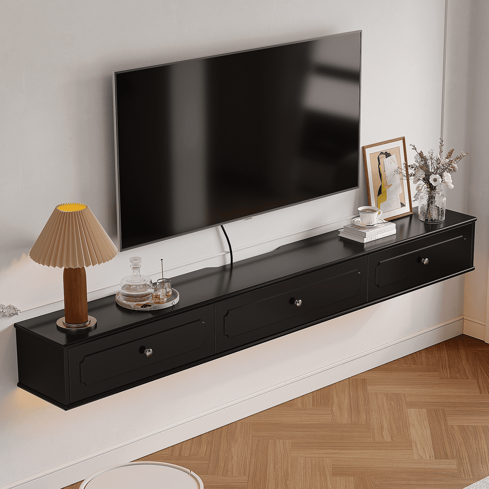 FloatiCasa 55-inch Floating TV Stand for TVs up to 60 inches Wall ...