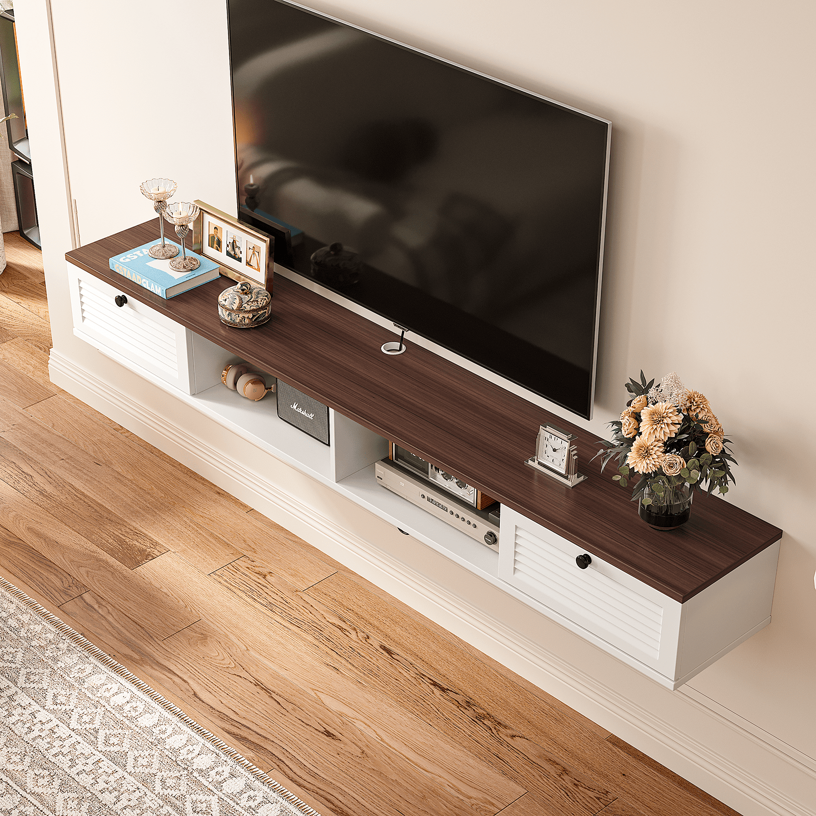 FloatiCasa 70" Floating TV Stand Wall Mounted Entertainment Center for ...