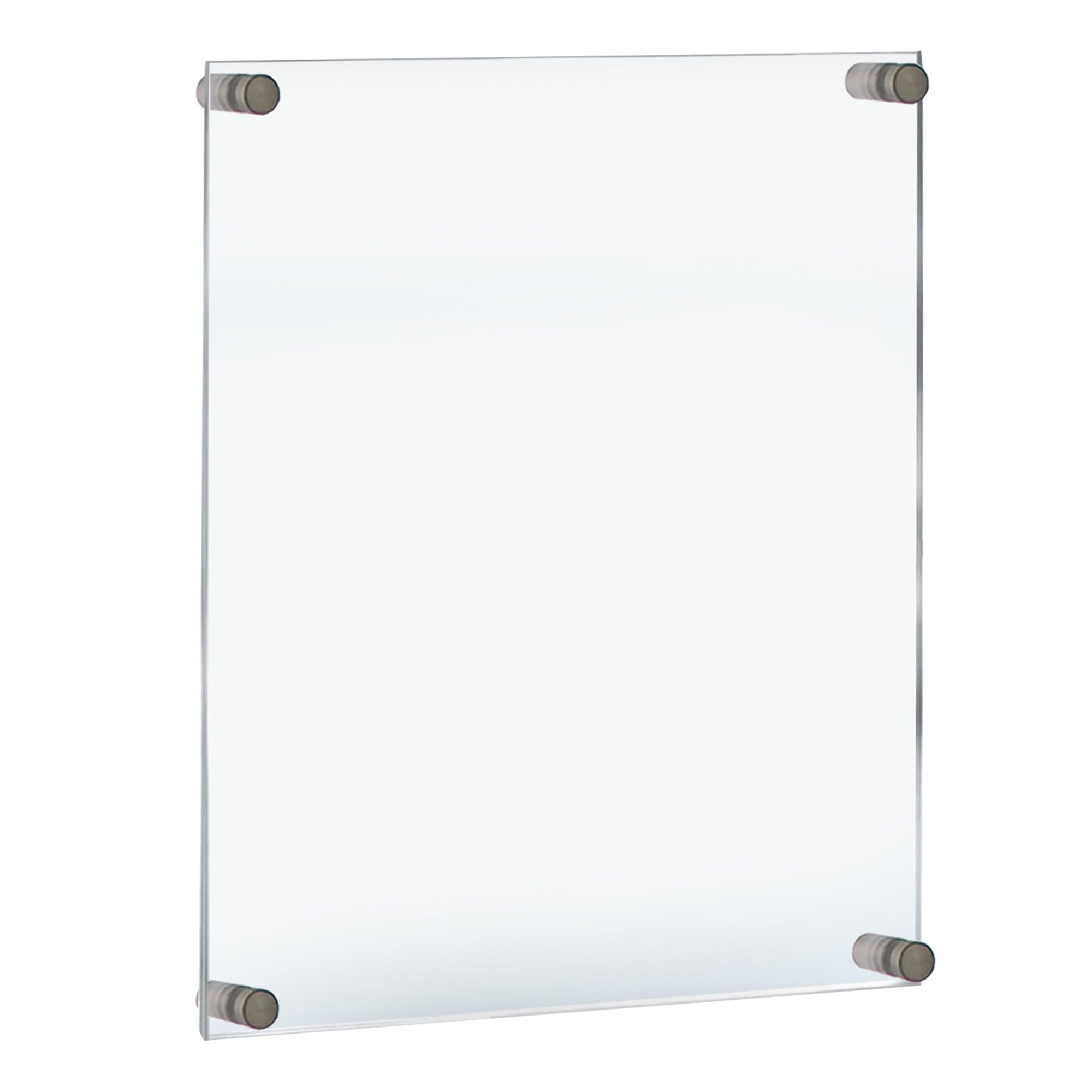 Floating Acrylic Wall Frame with Silver Stand Off Caps, 17x22 Inch ...