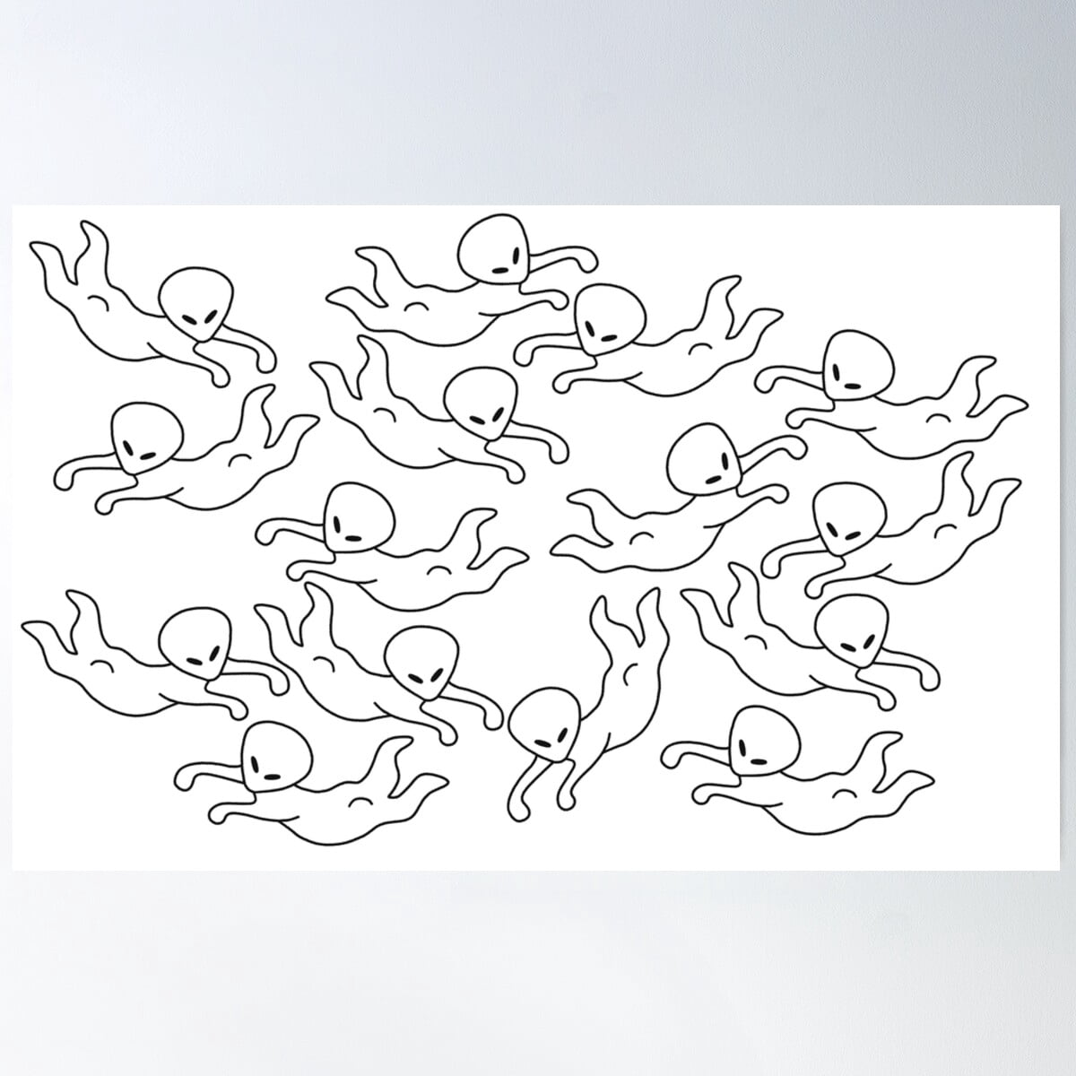 Floating Aliens Poster Wall Art, Modern Wall Decor For Living Room ...