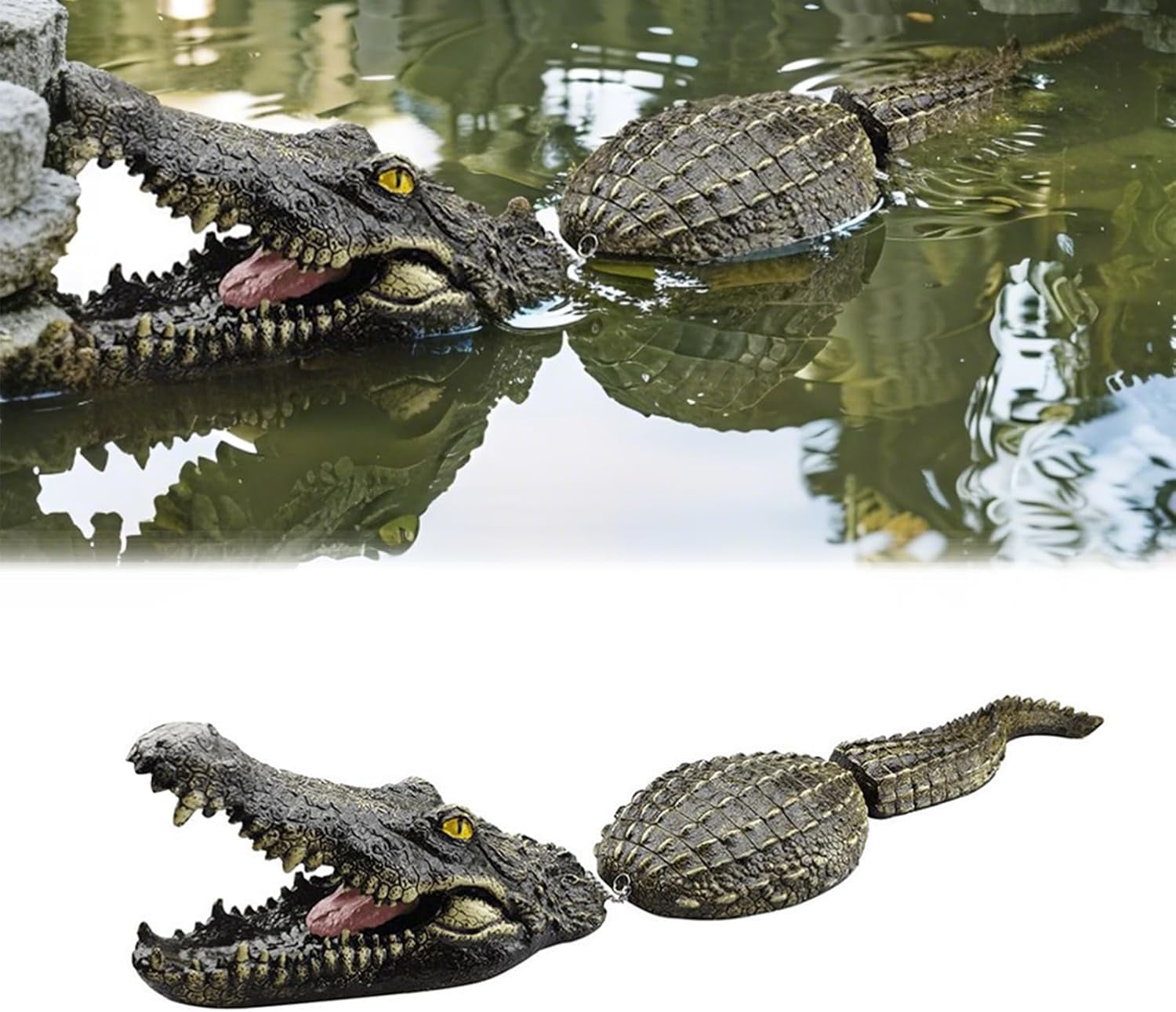 Floating Alligator Head Decoy for Pond,Alligator Outdoor Statues,Resin ...