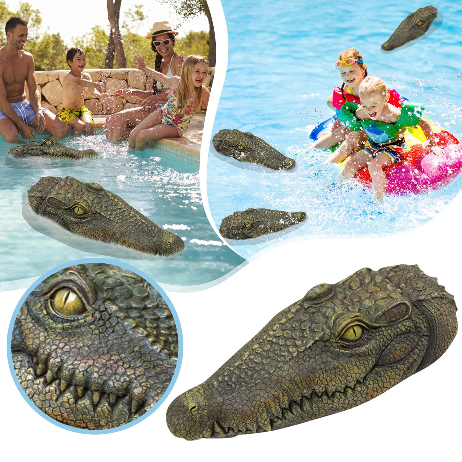 Floating Alligator Head, Fake Gator Head for Pool Outdoor Pond ...