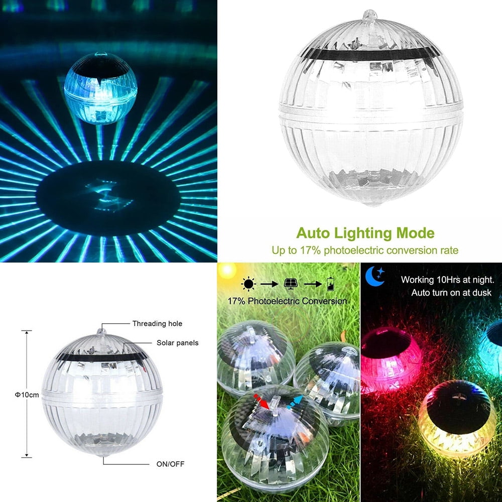 Floating Ball Pool Light Solar Powered, Waterproof Color Changing Led ...
