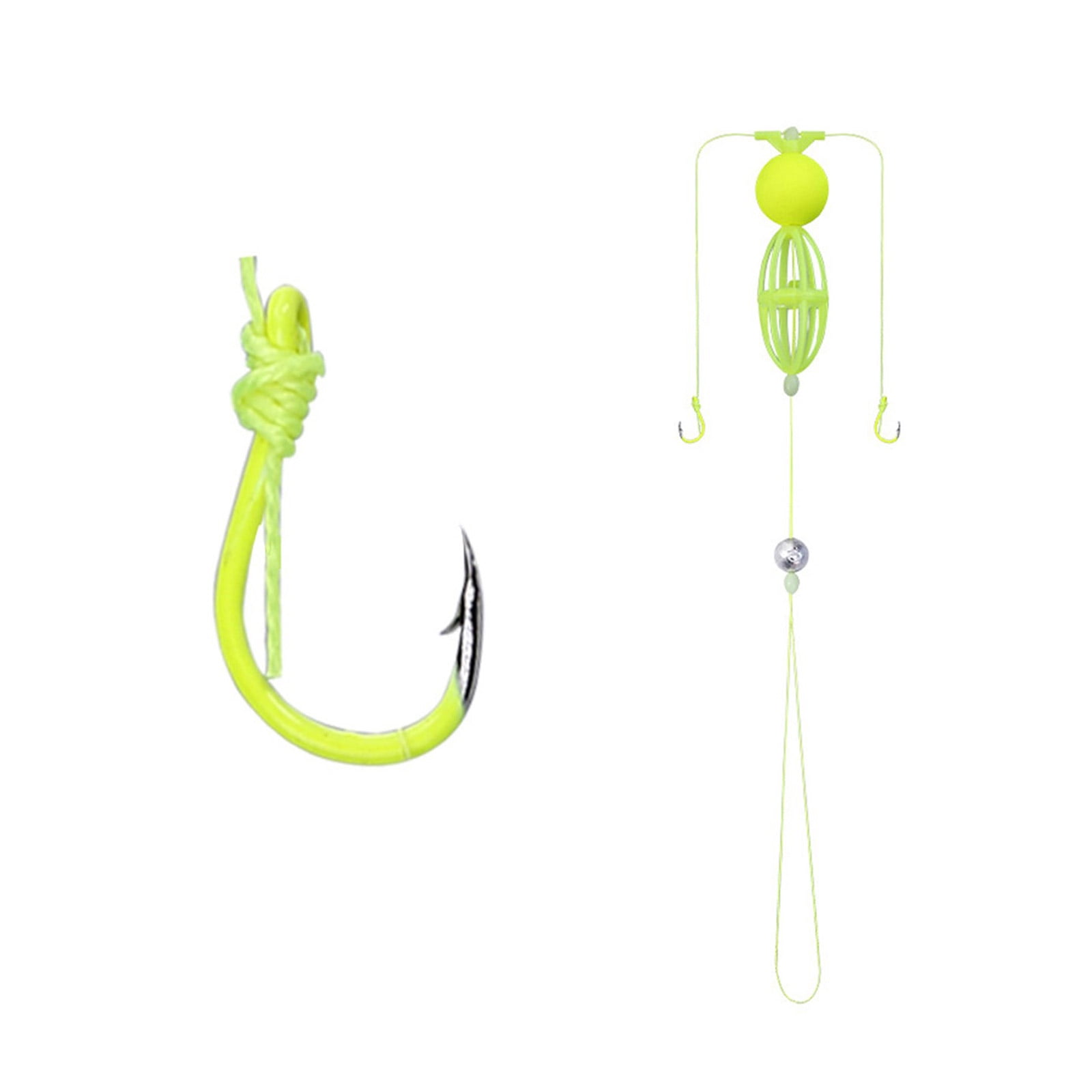 Floating Balls Baits Cage With Double Hook Fishing Soft Lures Steel ...