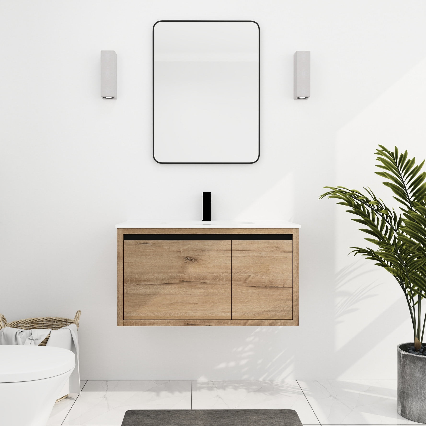 Floating Bathroom Vanity / 18.10 in Wide, 1 Door and 1 Drawer ...