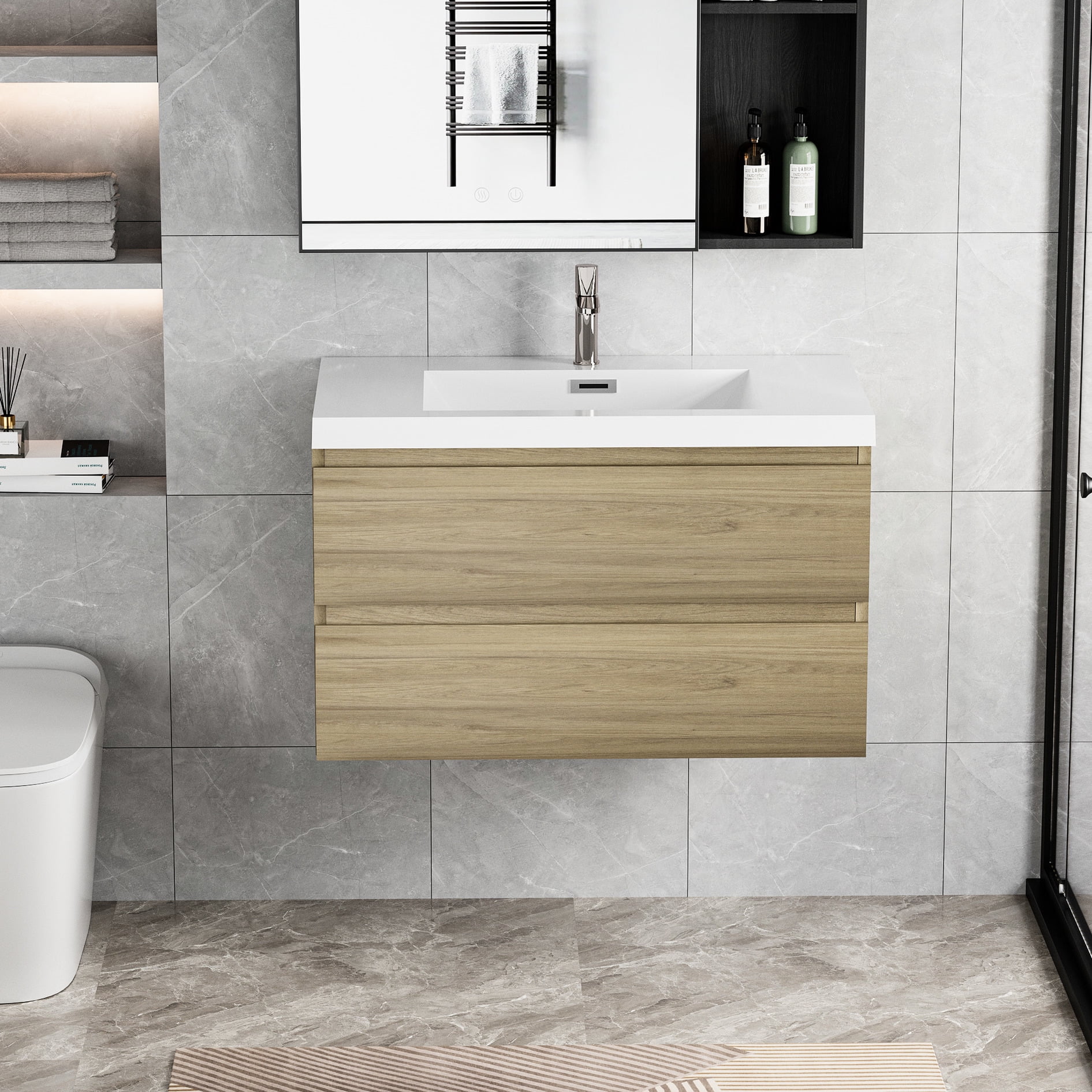 Floating Bathroom Vanity with 2 Drawers and Sink | Solution for ...