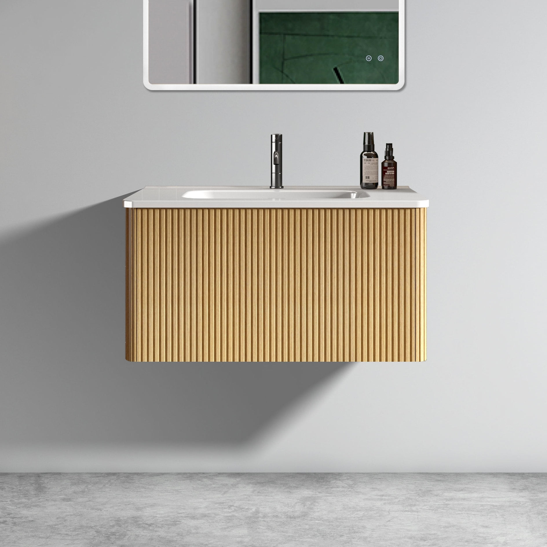Floating Bathroom Vanity | Modern Decor, Glossy White Sink | Melamine ...