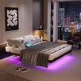 Floating Bed Frame with Lights and Station, 10 Inch Floating Bed Frame ...