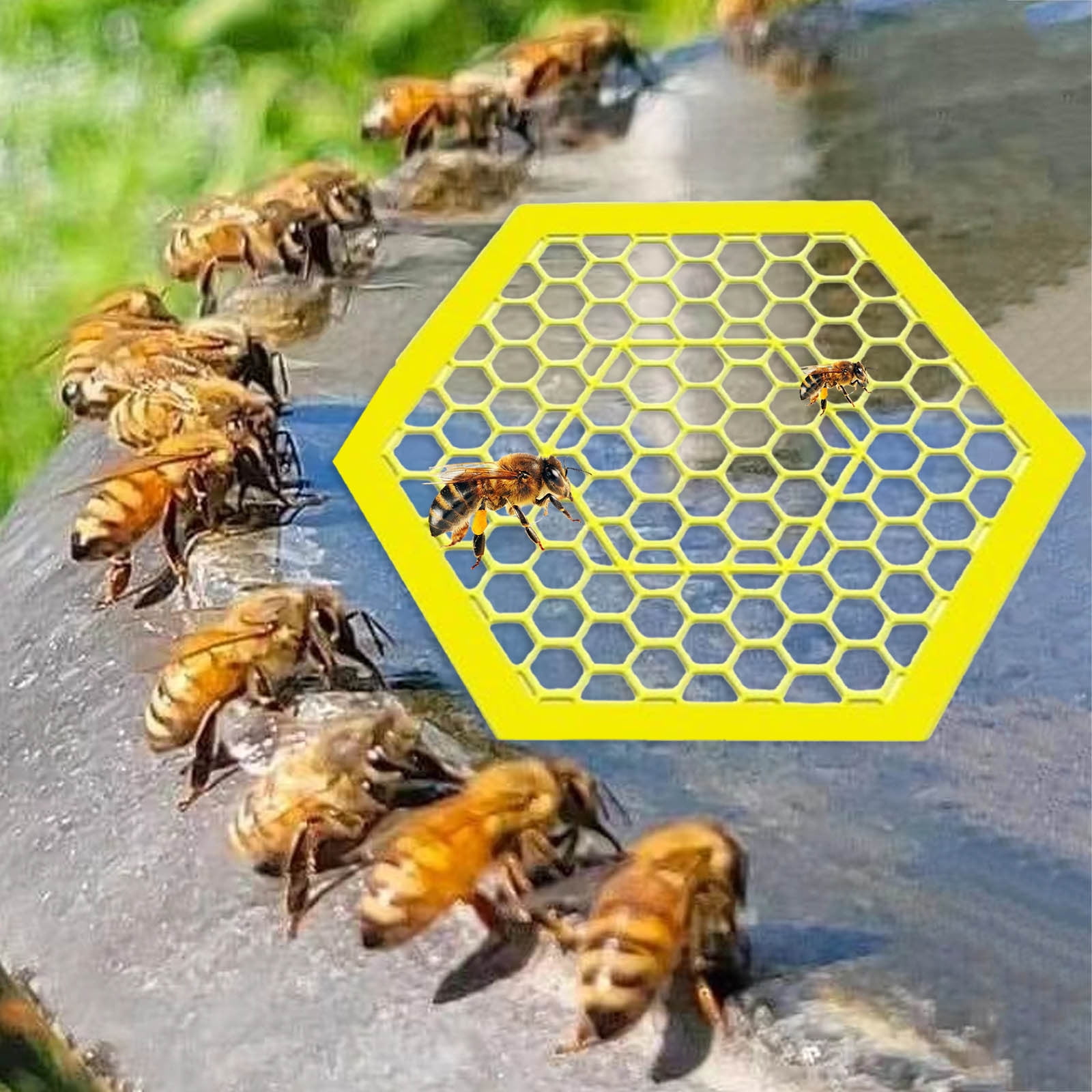 Floating Bee Island- 7 Inch EVA Foam Floating Bee Watering Station ...