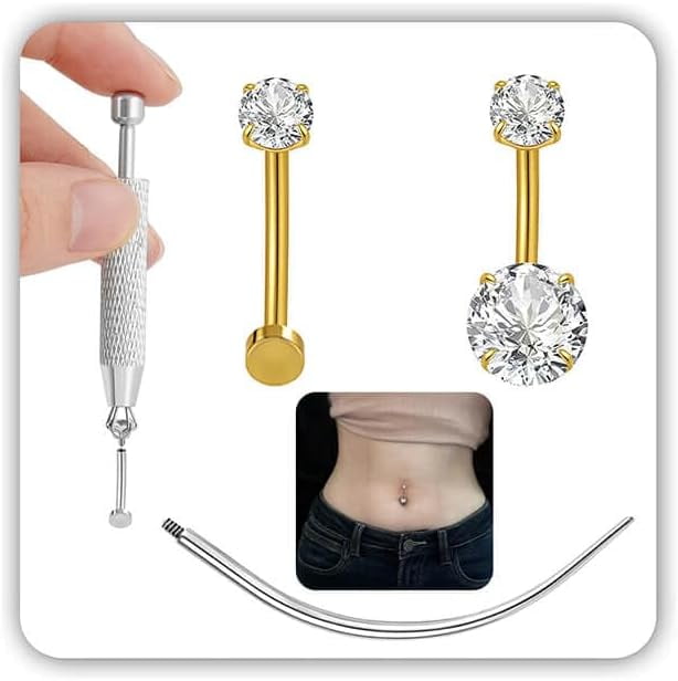 Floating Belly Button Rings G23 Titanium 14G Navel Rings - Equipped ...