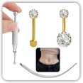 Floating Belly Button Rings G23 Titanium 14G Navel Rings - Equipped ...