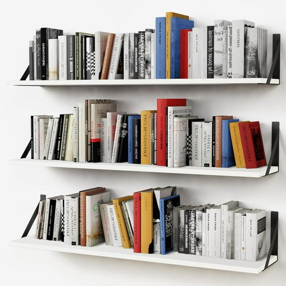 Floating Book Shelves for Wall Set of 3 36 Inches Long Wall Bookshelf ...