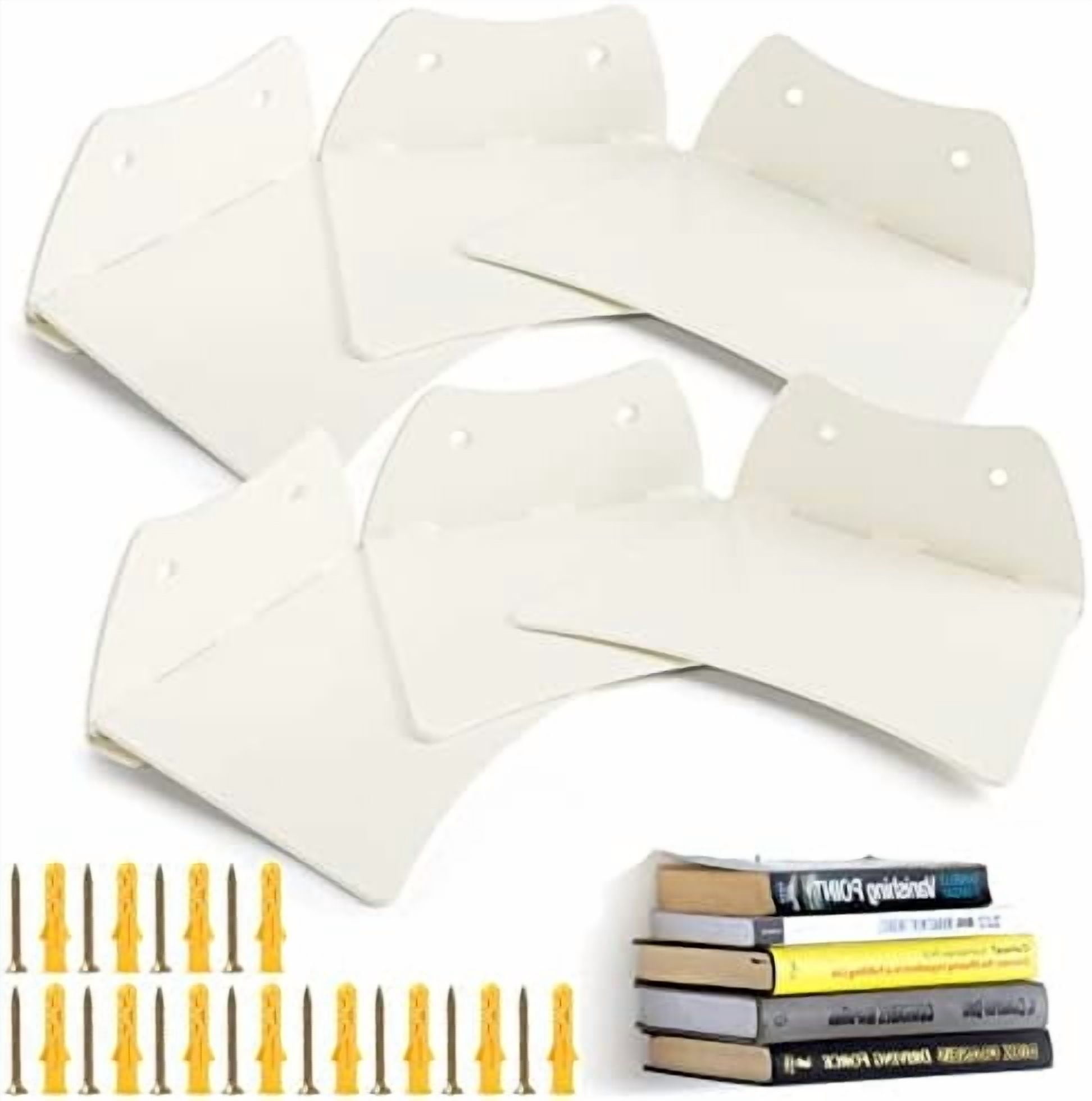 Floating Book Shelves, White Dove Color Coated, Steel Constructed ...