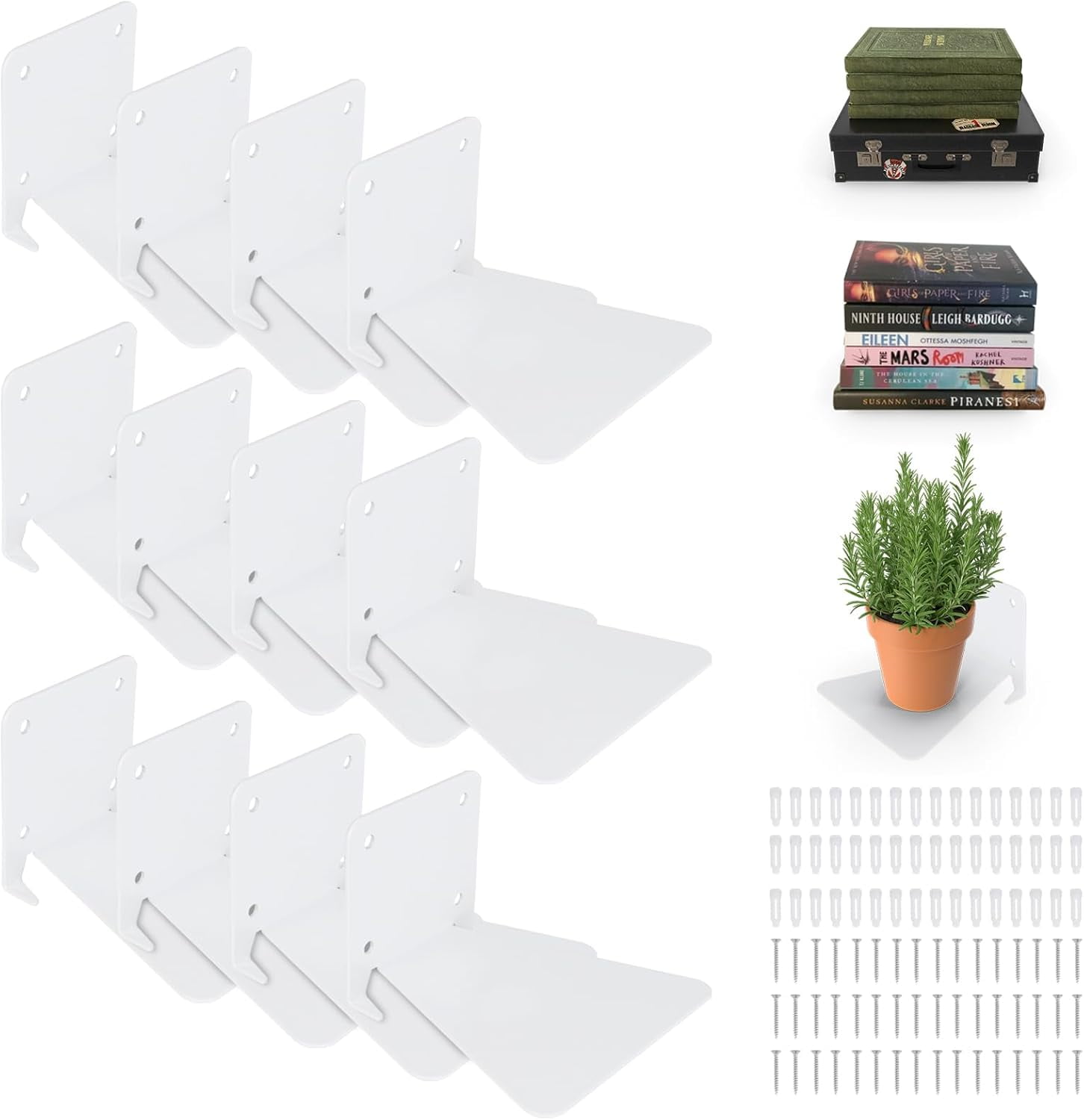 Floating Bookshelf Iron Invisible Floating Book Shelves Wall Mounted ...