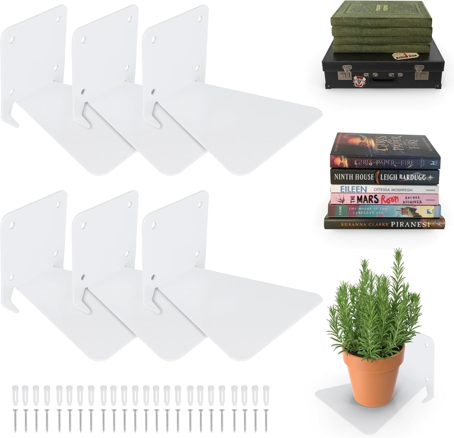 Floating Bookshelf Iron Invisible Floating Book Shelves Wall Mounted ...