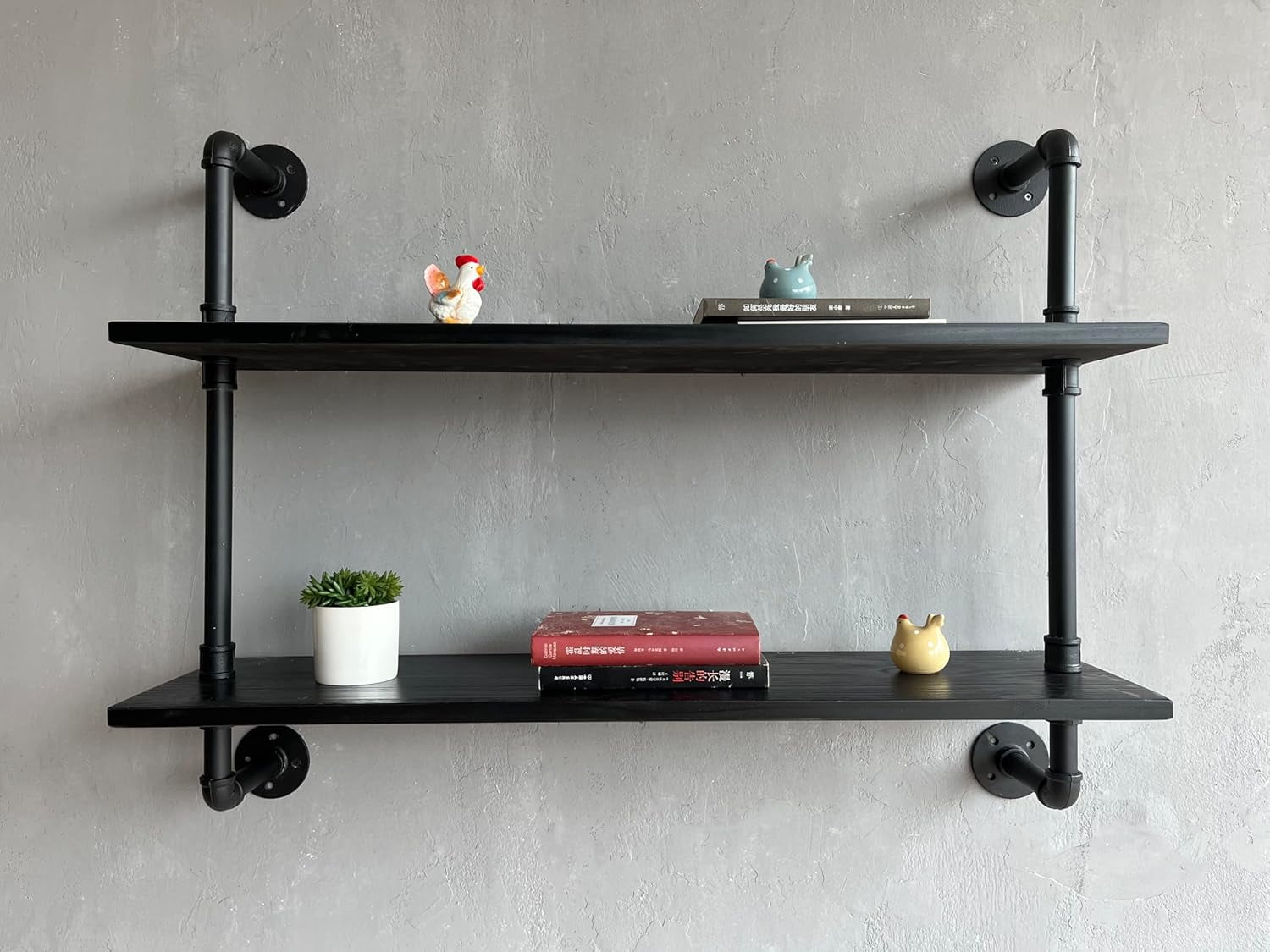 Floating Bookshelf Shelves Industrial Pipe Shelving Pipe Shelves Rustic ...