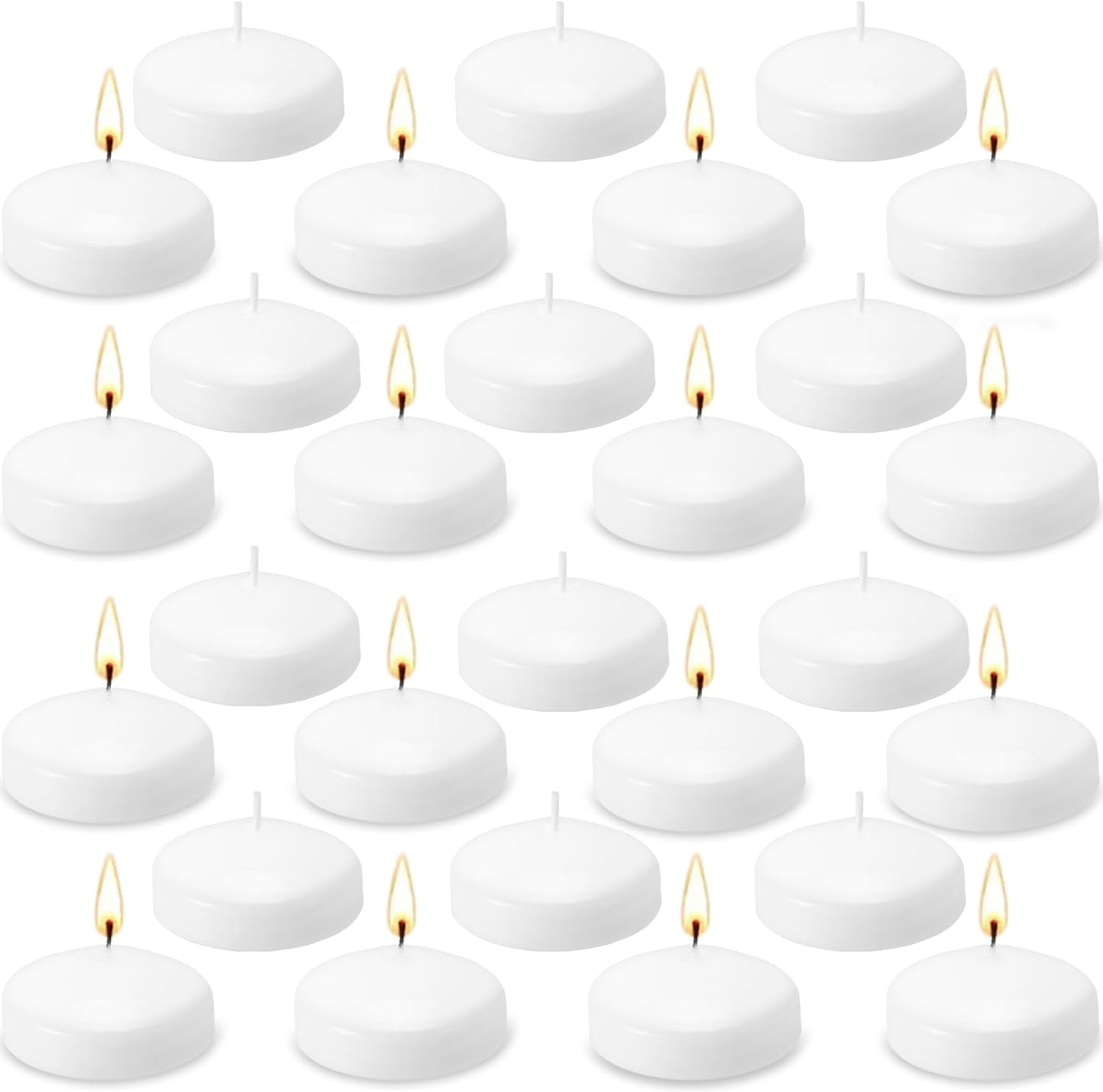 Floating Candles 48 Pack,2 Inch Unscented Dripless Wax Burning Candles ...