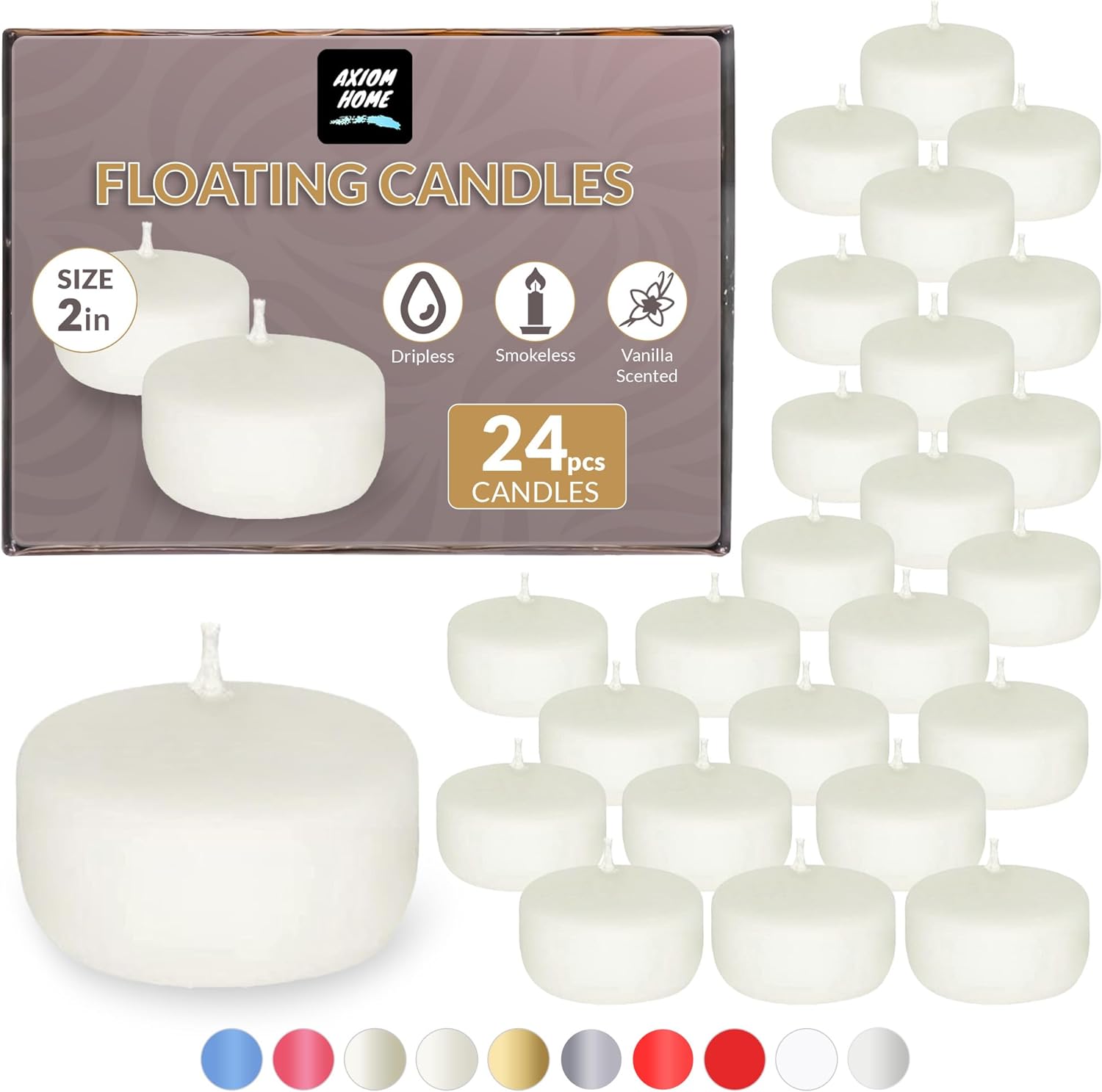 Floating Candles for Centerpieces - 24-Pack, Floating Candle 2 inch ...