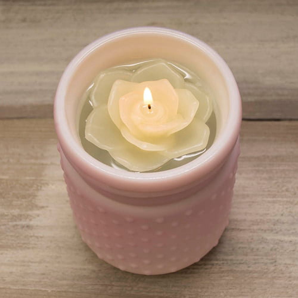 Floating Candles Floating Rose Flower Candle with Traditional Wick 3 ...