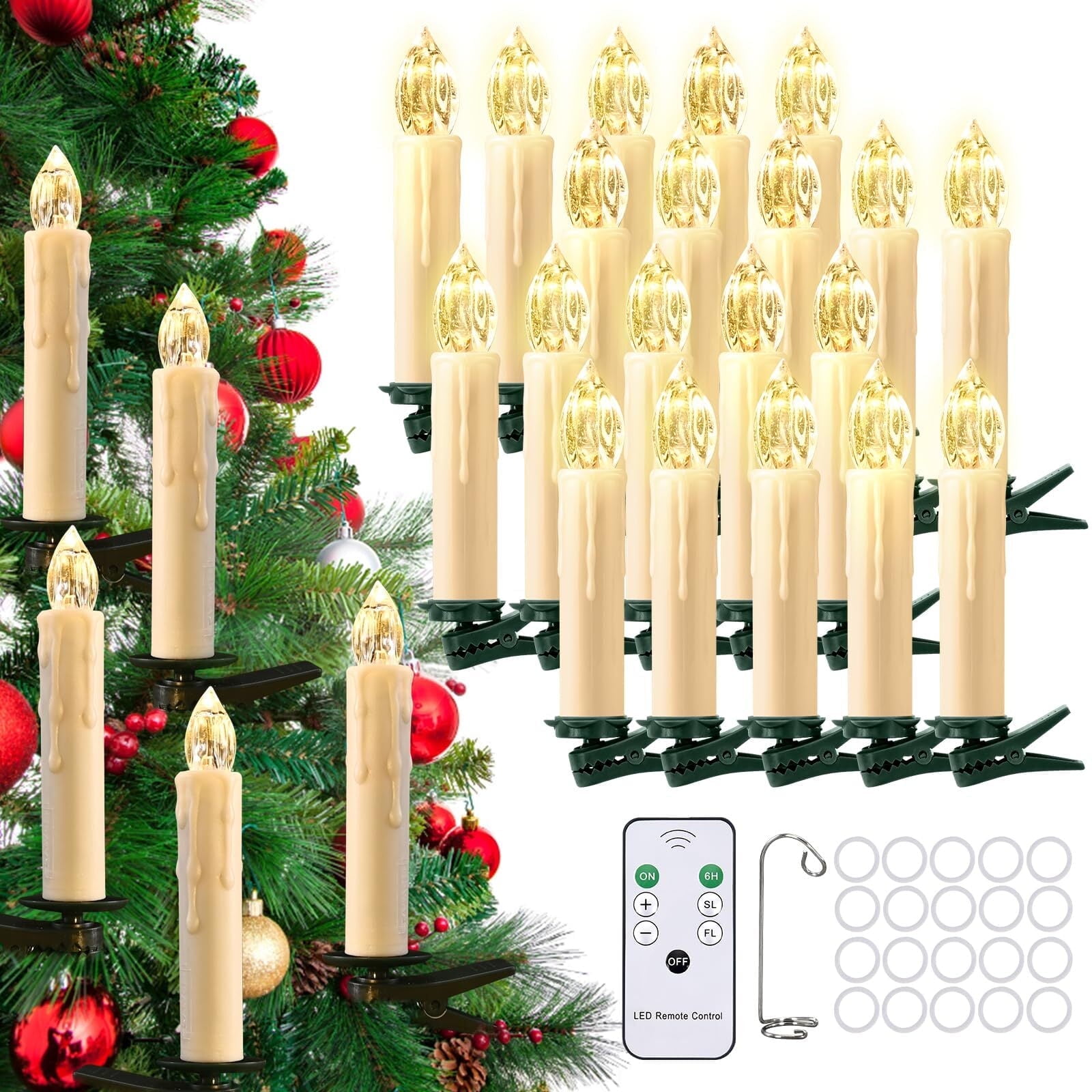 Floating Candles with Remote Control, Christmas Decoration 20pcs ...