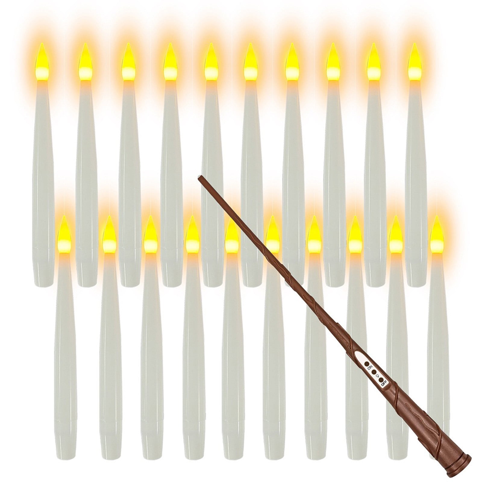 Floating Candles with Wand, 20 PCs Magic Hanging Candles, 6'' Flameless ...