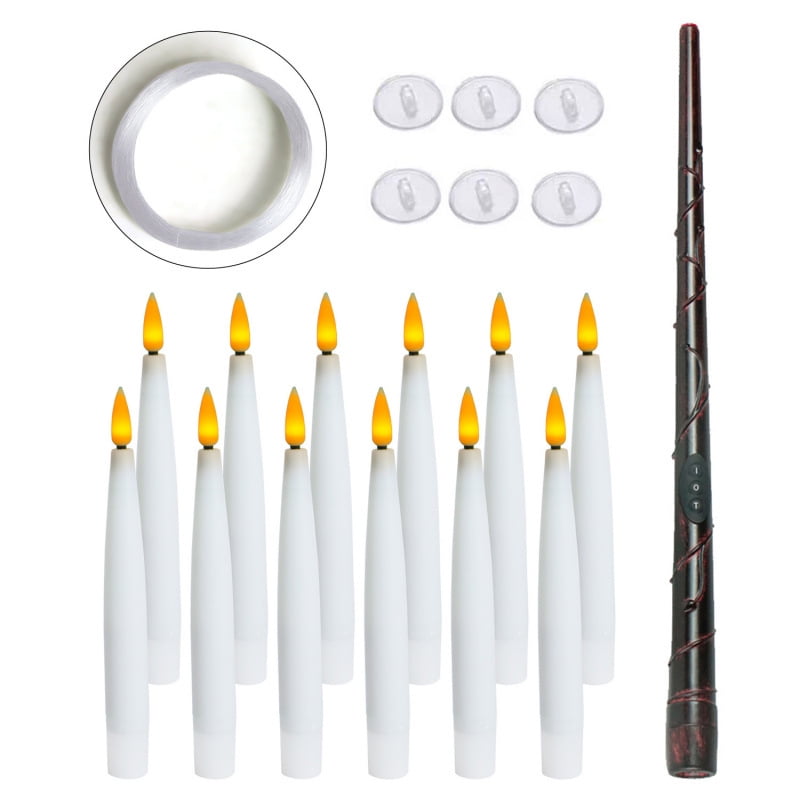 Floating Candles with Wand, 20 PCs Magic Hanging Candles, Flickering ...