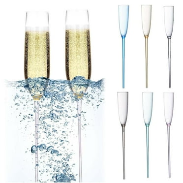 EMi Yoshi 5oz Clear Plastic Square Champagne Flutes 6pk - Walmart.com
