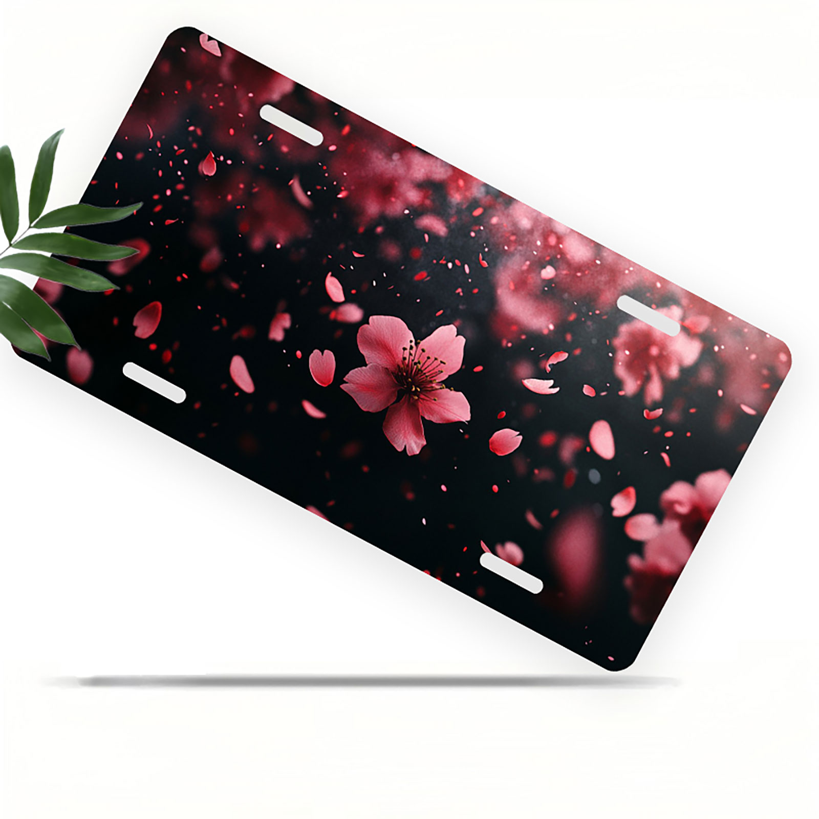 Floating Cherry Blossom Front License Plate, Metal License Plate, Funny ...