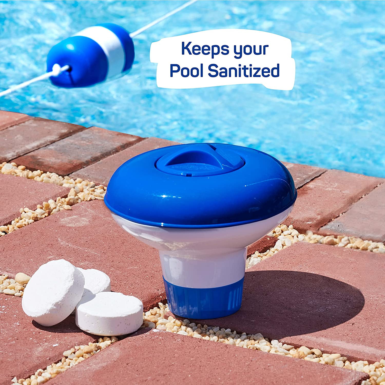 Floating Chlorine Dispenser for Pools Fits 3” or 4” Tablets - Pool ...