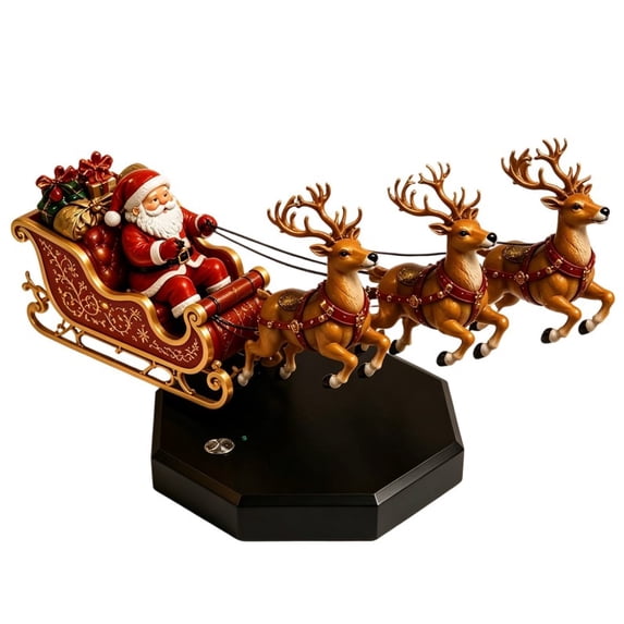 Floating Christmas Santa Sleigh Ornament, Magnetic Levitation Reindeer ...