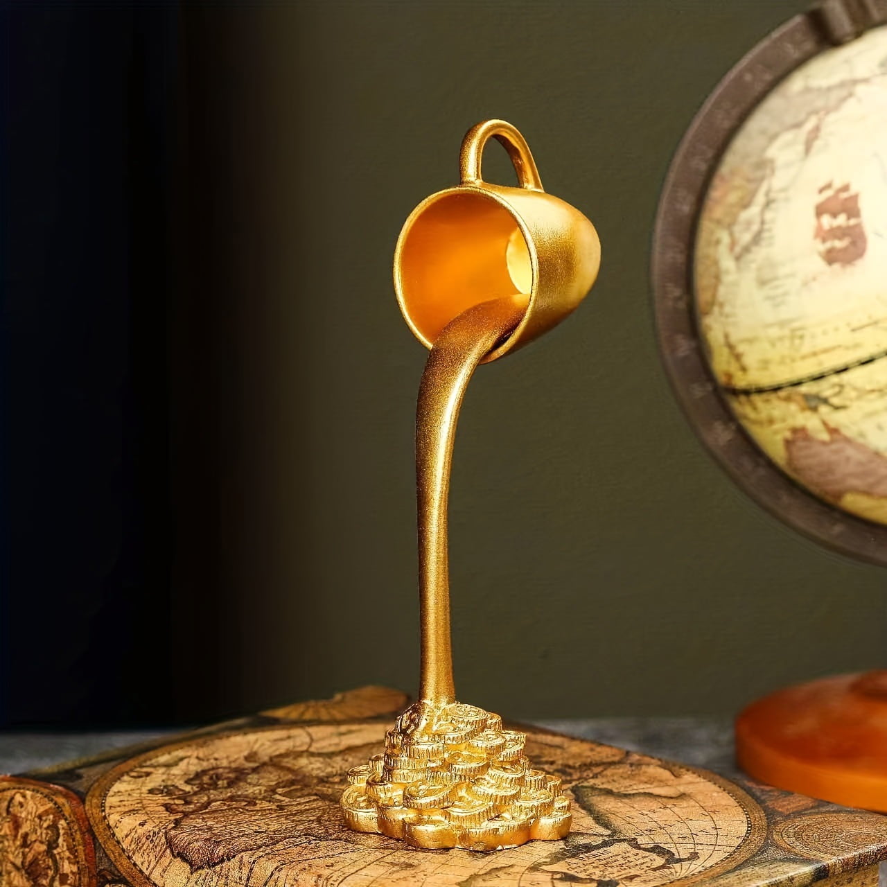 Floating Coffee Mug - Spilling Coffee Cup Magiic Pouring | Resin Pouring Spilling Coin Figurine ...