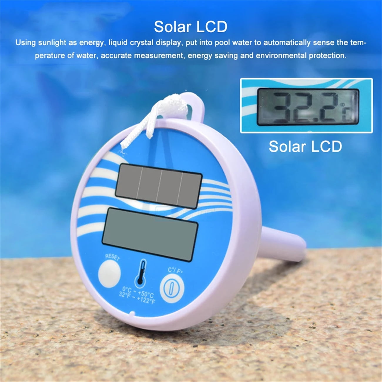 Floating Digital Pool Thermometer Solar Swimming Pool Floating ...