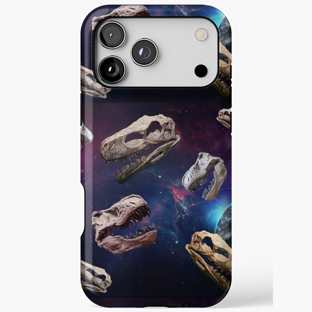Floating Dinosaur Fossils in Space Phone Case for iPhone 11 through 17 ...