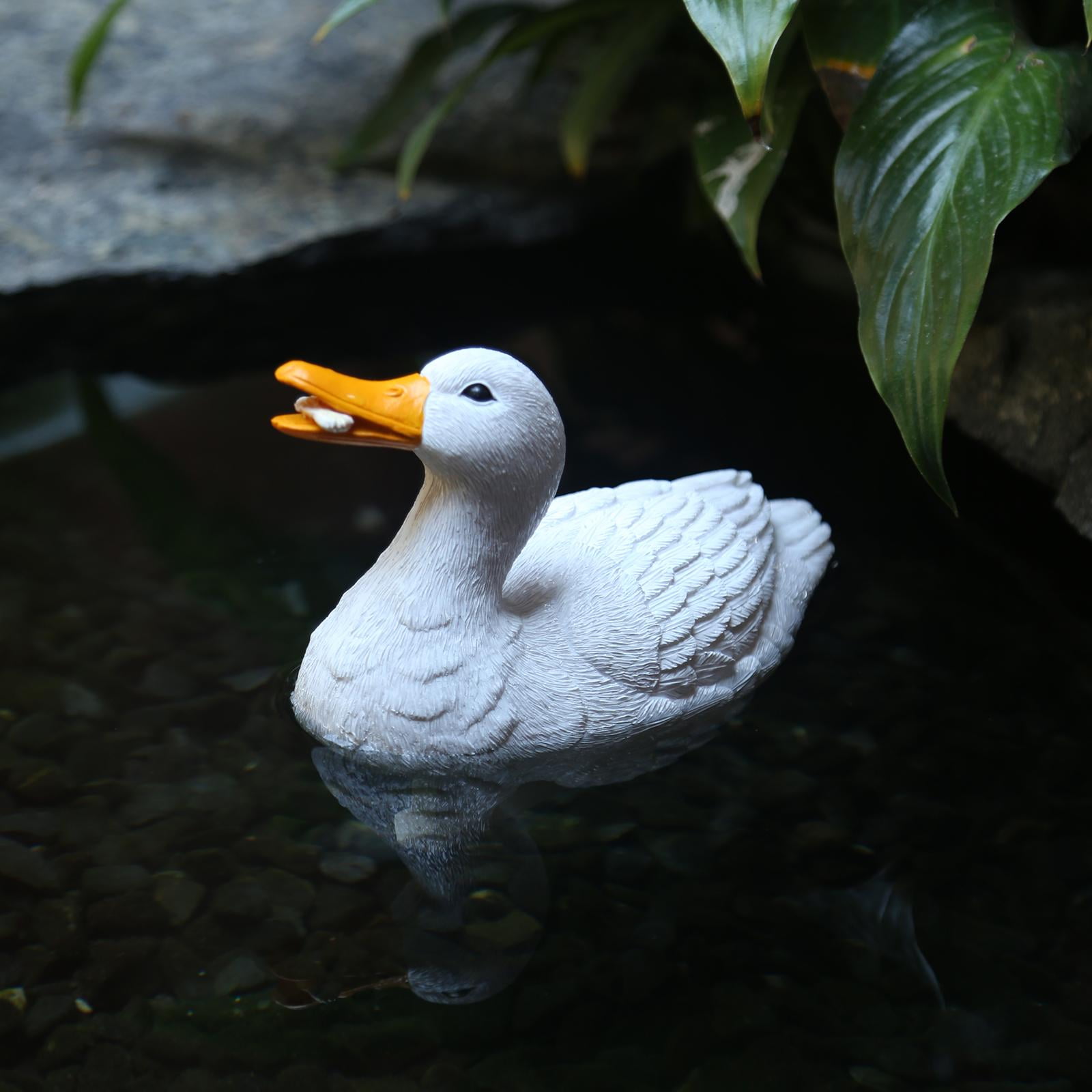 Floating Duck Ornaments Fairy Garden Statue Decoration Vivid Sculpture ...