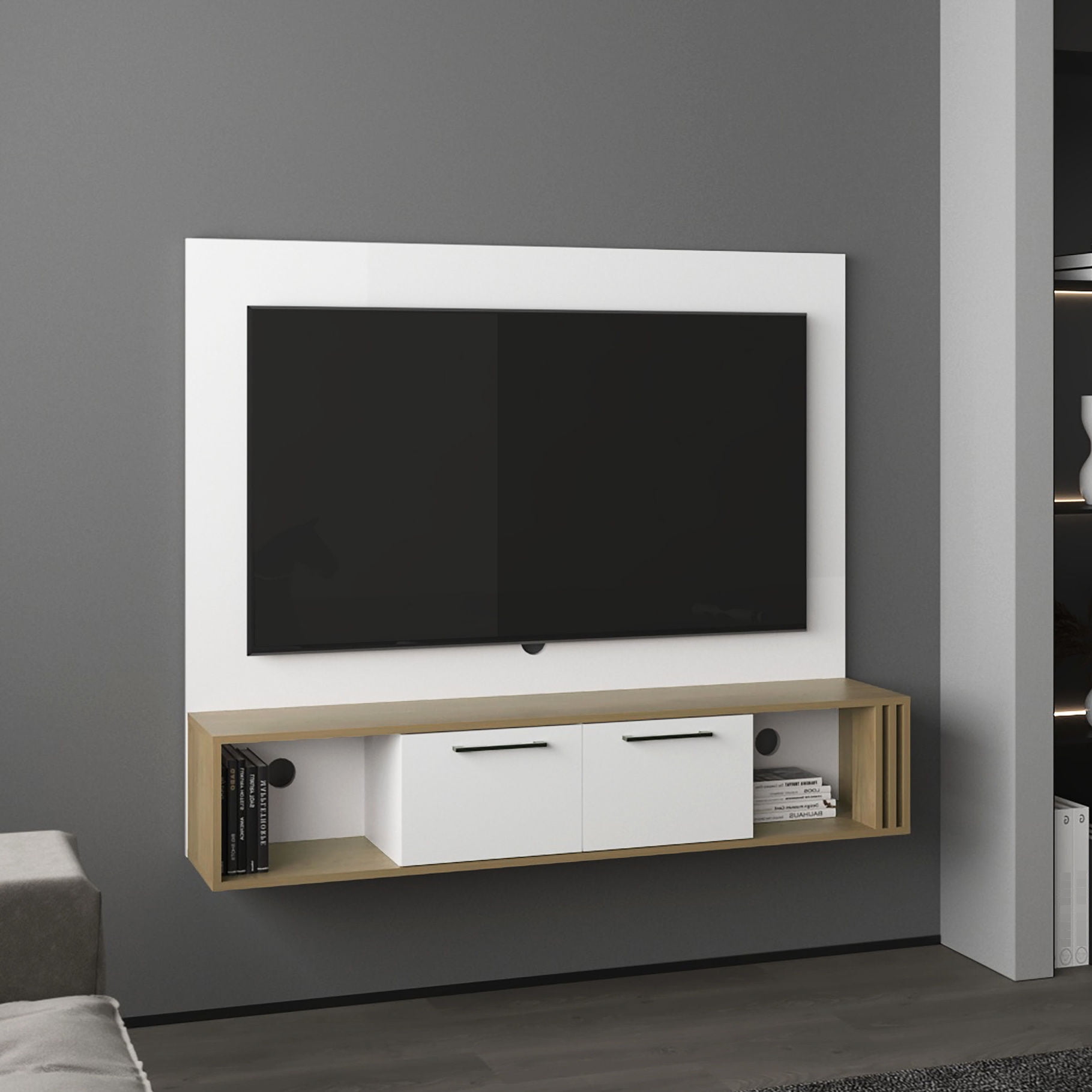 Floating Entertainment Center | Ample Storage & Cable Management for ...