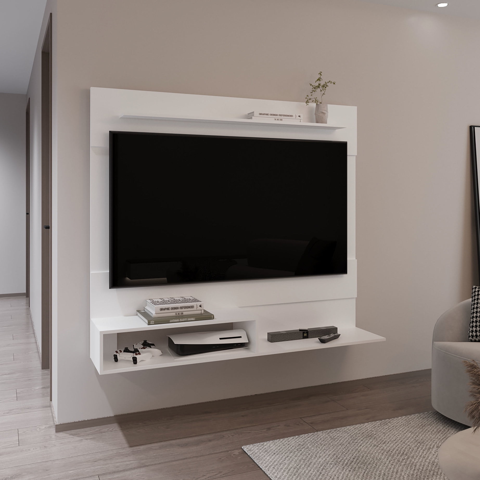 Floating Entertainment Centerpiece | In Living Space for Large - Screen ...