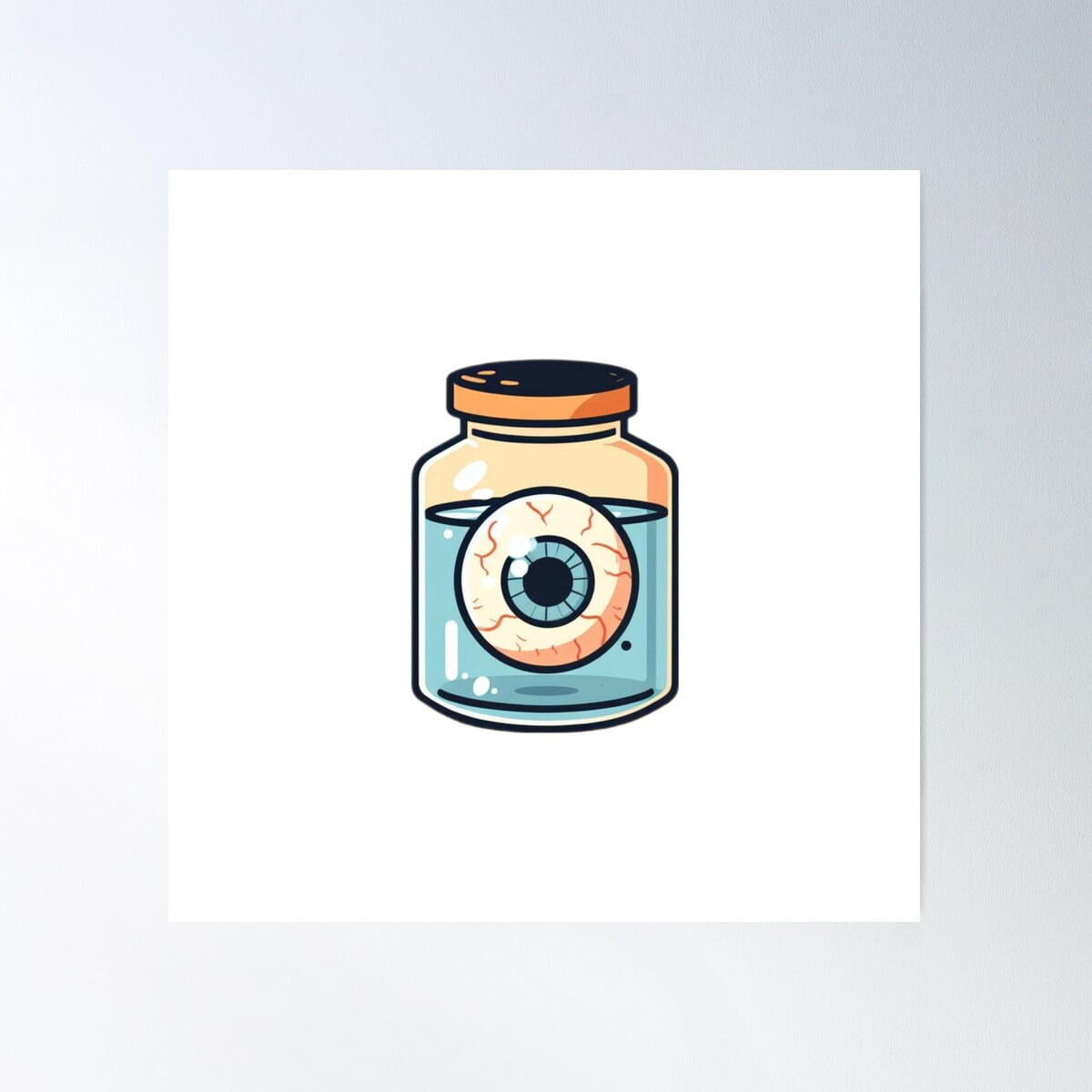 Floating Eyeball In A Jar Poster Wall Art, Modern Wall Decor For Living ...