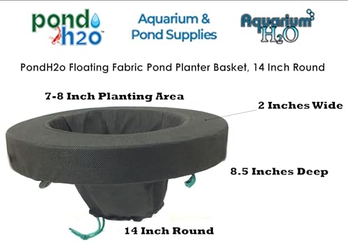 Floating Fabric Aquatic Water Garden Pond Planter Basket, 14 Inch Round ...