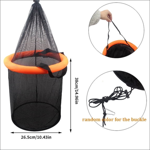 Floating Fishing Bait Basket Collapsible Fish Keeper Live Fish Net Cage ...