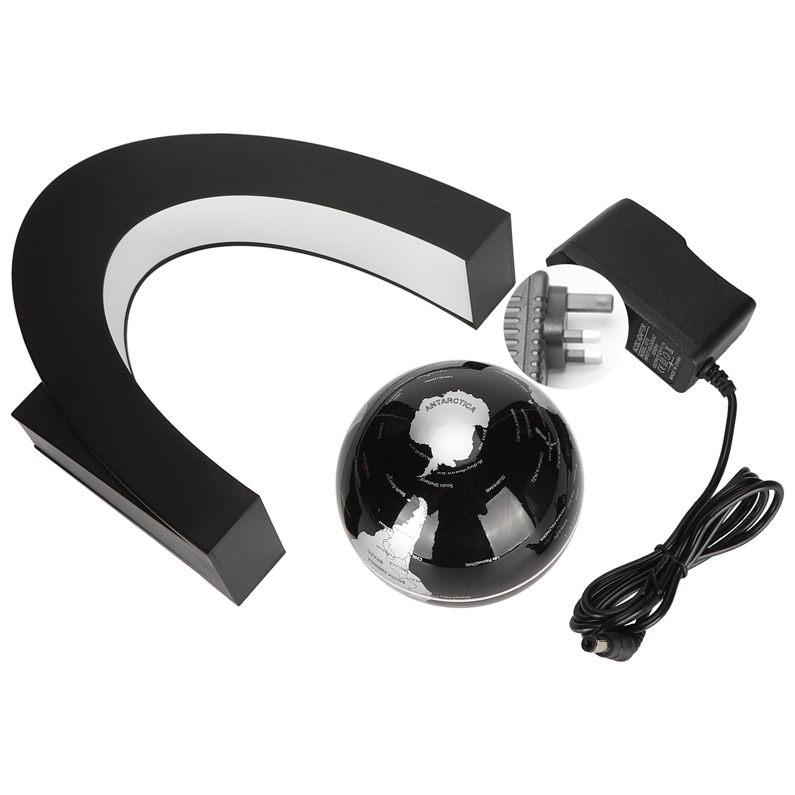 Floating Globe C Shape Base LED Light Levitation World Map Ornament 100 ...