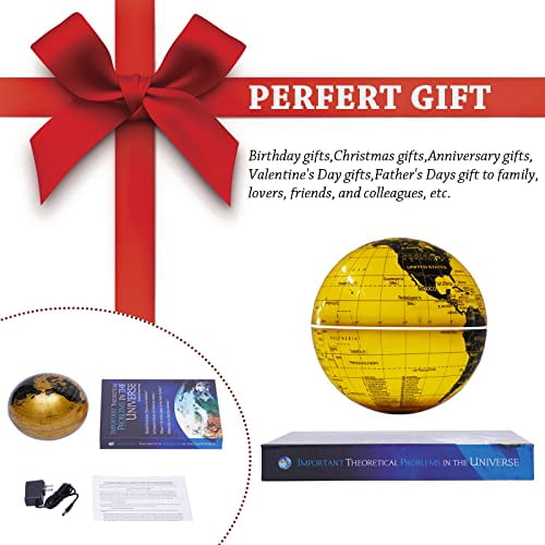 Floating Globe Lamp,6" World Geographic Globes Gold Magnetic Floating ...