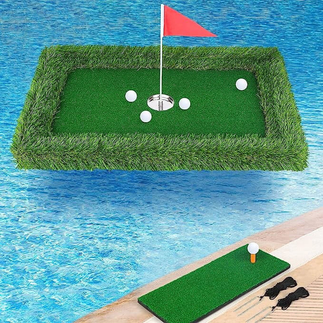 Luricaa Floating Golf Green, Durable Elastic Turf Golf Game Mat, Pool ...