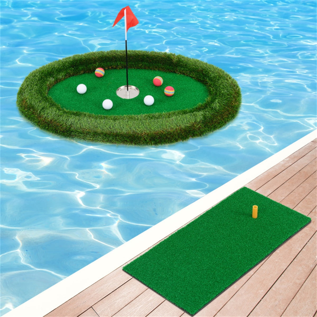 Floating Golf Target for Pool – 37.5"x25.5" Chipping Mat for Water Golf ...