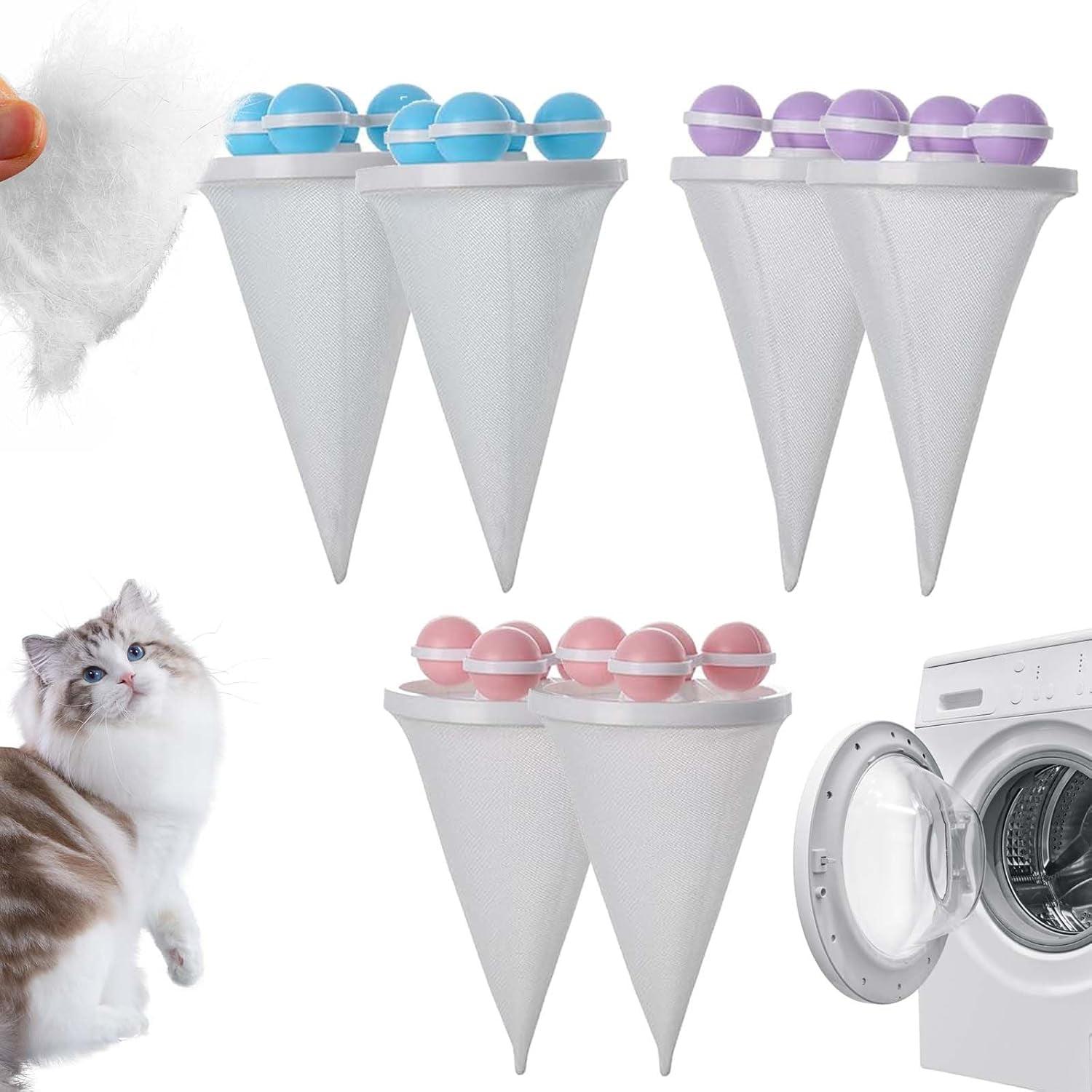 Floating Hair Filtering Mesh Removal, Pet Hair Remover for Laundry ...