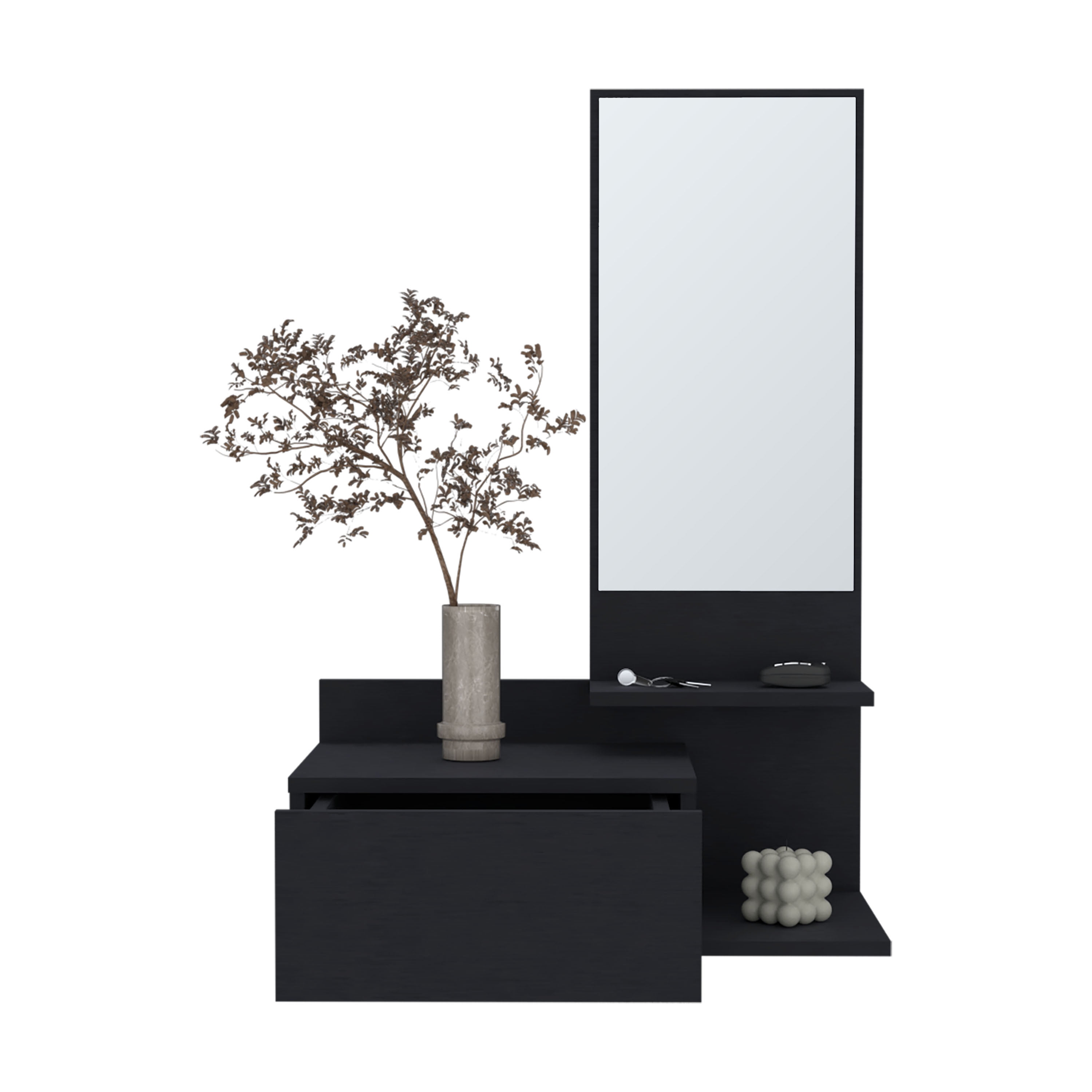 Floating Hallway Cabinet Lowell,Living Room,Black,Black Engineered Wood ...